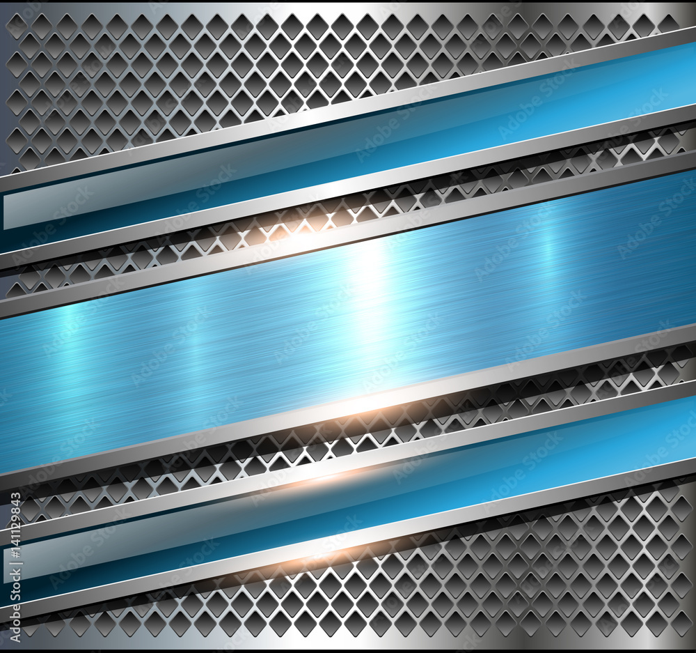 Background metallic silver with blue brushed metal texture Stock Vector ...