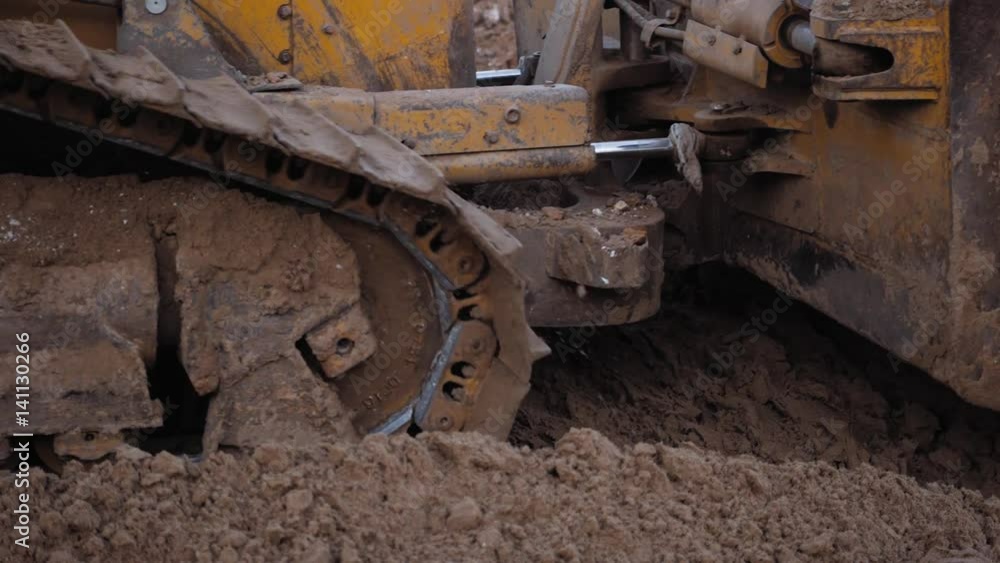 Bulldozer Wworking, Track-Type Loader Bulldozer Excavator Machine Doing ...