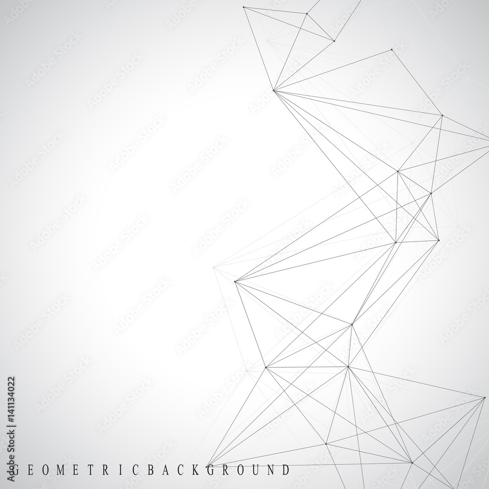 Geometric graphic background molecule and communication. Big data ...