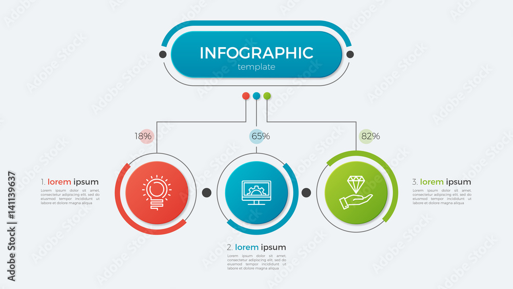 Presentation business infographic template with 3 options. Stock Vector ...