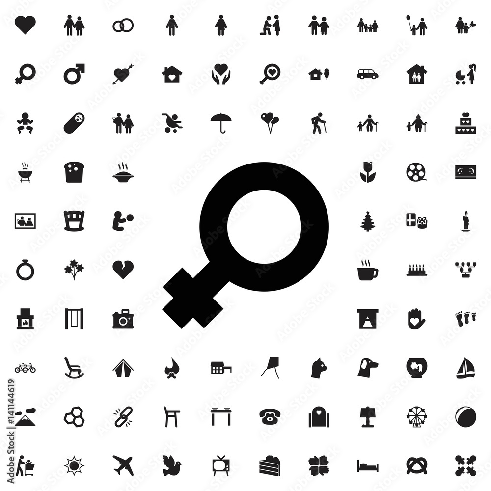 Woman symbol icon illustration vector de Stock | Adobe Stock