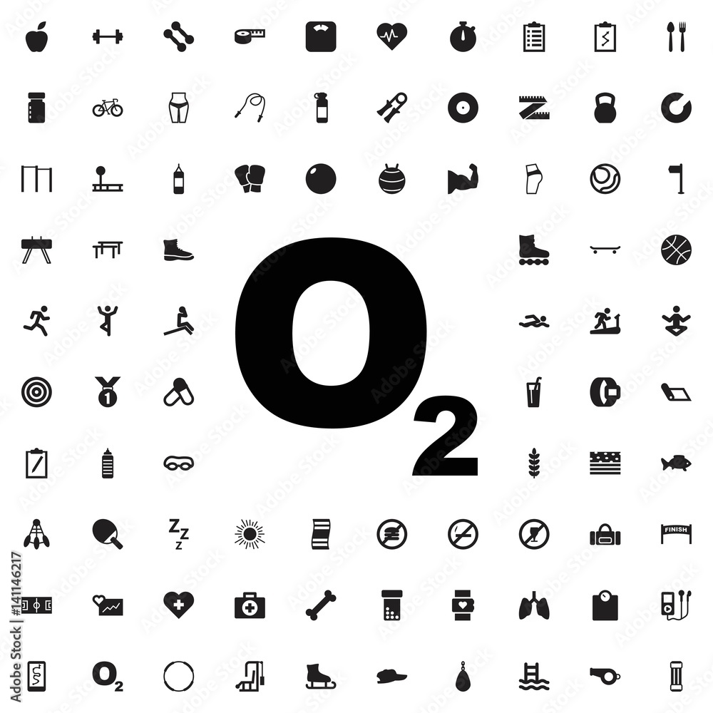 O2 oxygen icon illustration Stock Vector | Adobe Stock