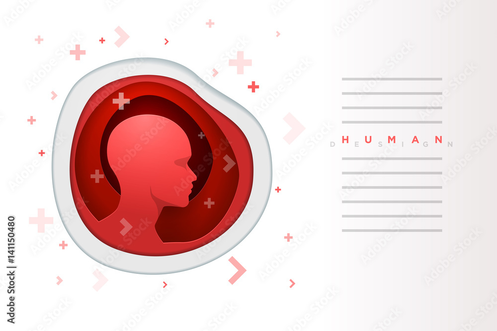 Red human head design template Stock Vector | Adobe Stock