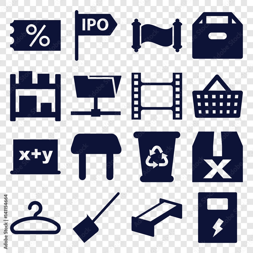 Vecteur Stock Set of 16 empty filled icons | Adobe Stock