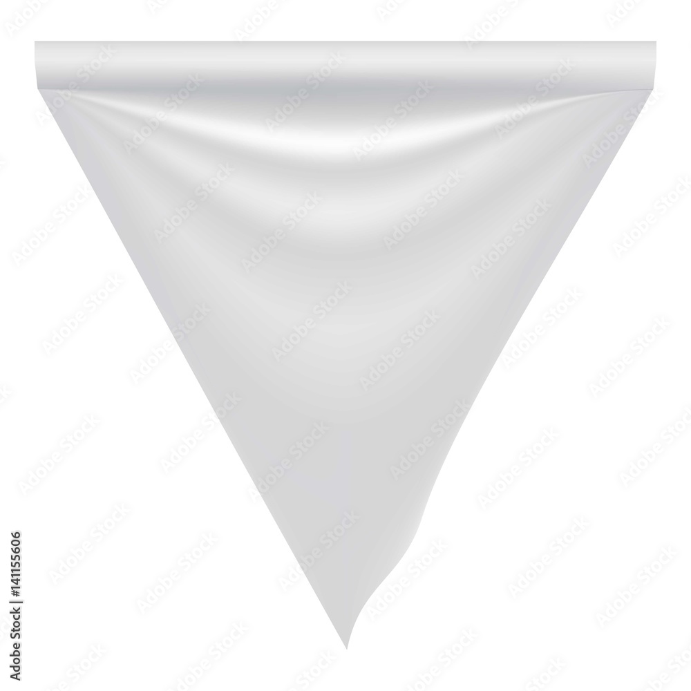 Fabric white blank flag mockup, realistic style Stock Vector | Adobe Stock