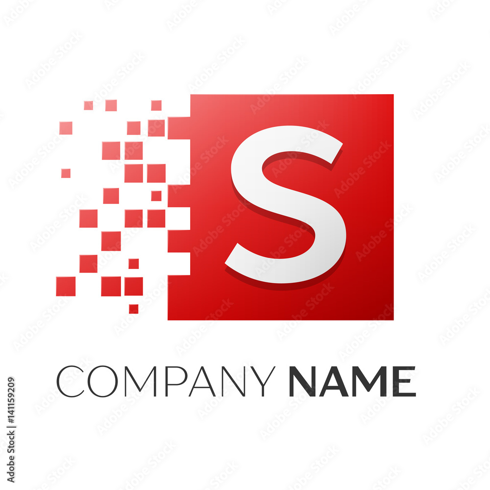 Letter S vector logo symbol in the colorful square with shattered ...