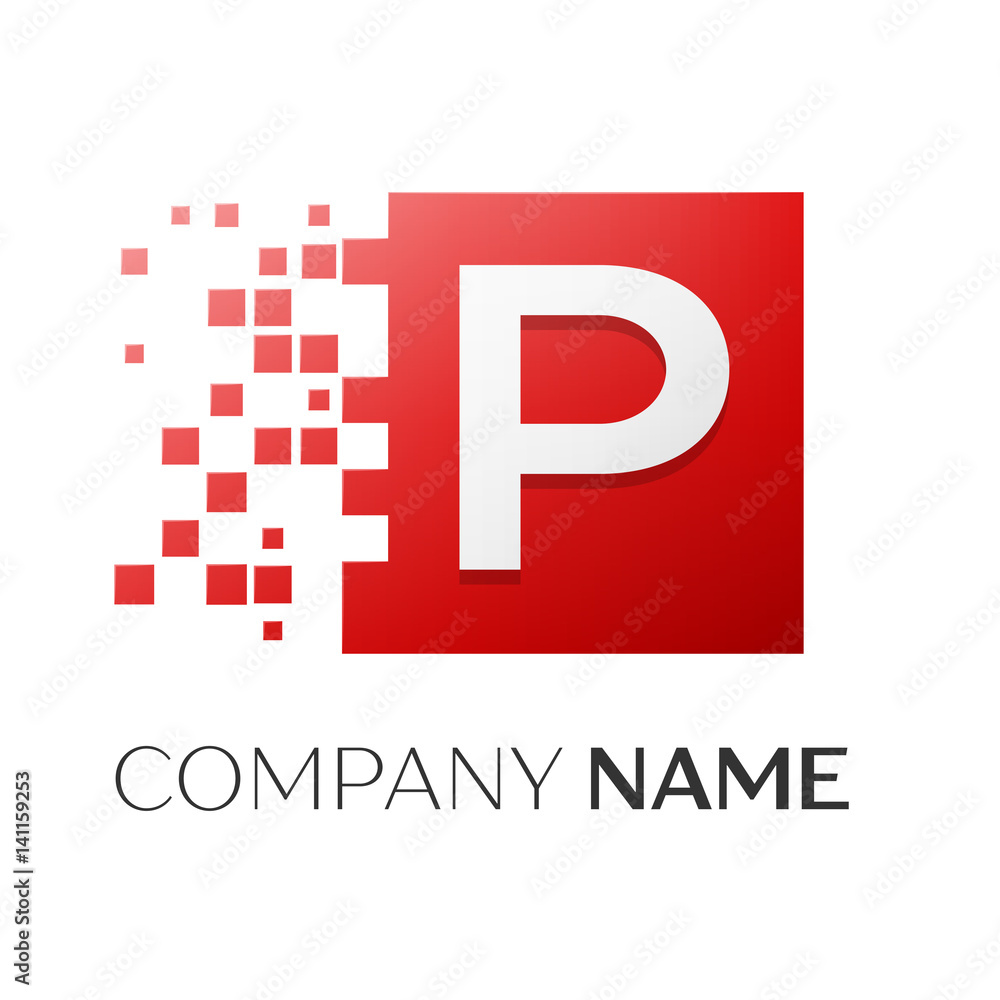 Vecteur Stock Letter P vector logo symbol in the colorful square with ...