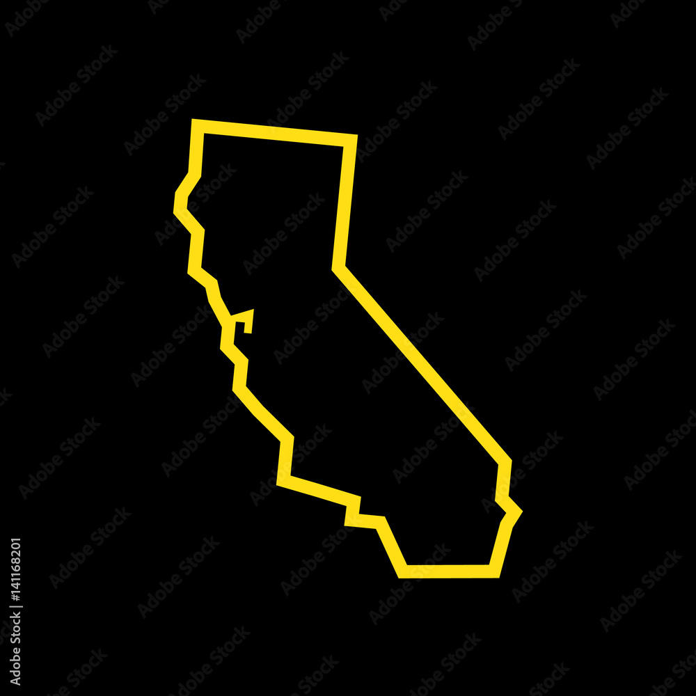 Simple Geometric california state outline icon Stock Vector | Adobe Stock