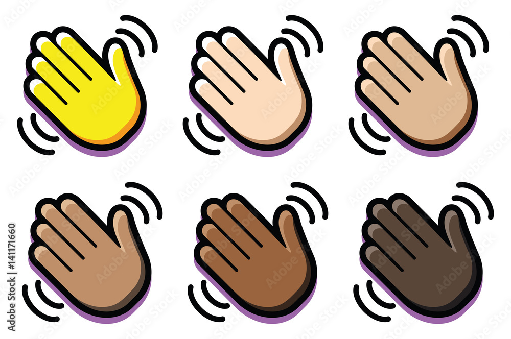 Vector Of Different Hand Icons Isolated On White Background Stock ...