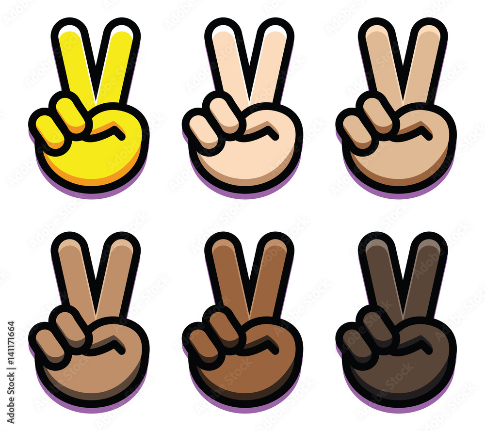 Vector Of Different Hand Icons Isolated On White Background Stock ...