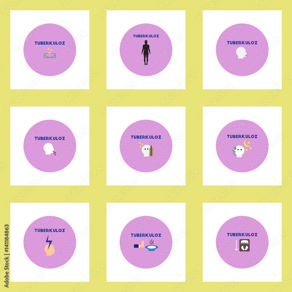 Vector icons collection various symptoms of Tuberculosis on the human ...