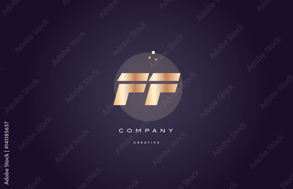 ff f f gold metal purple alphabet letter logo icon template Stock ...