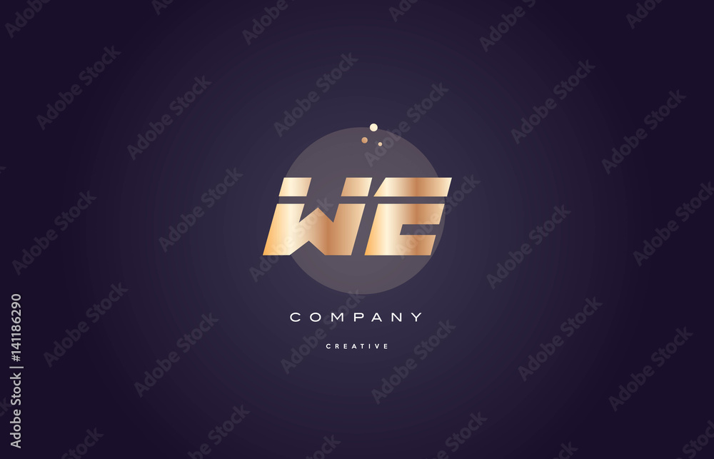 we w e gold metal purple alphabet letter logo icon template Stock ...