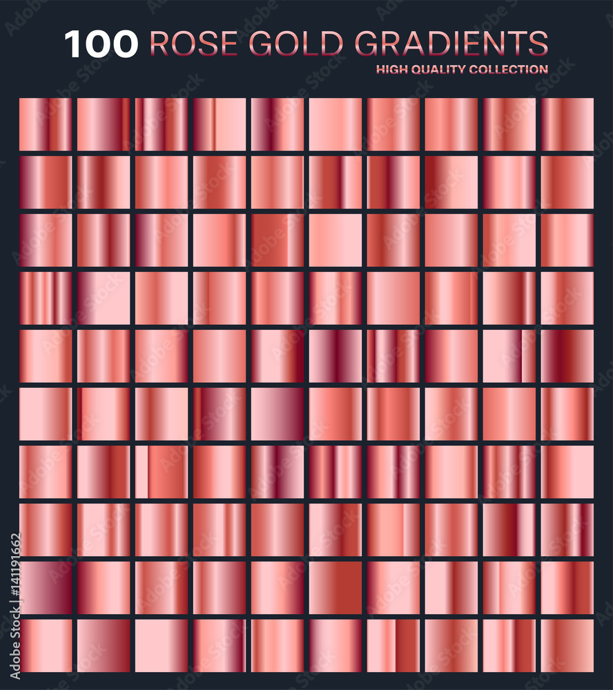 Rose gold gradient,pattern,template.Set of colors for design,collection ...