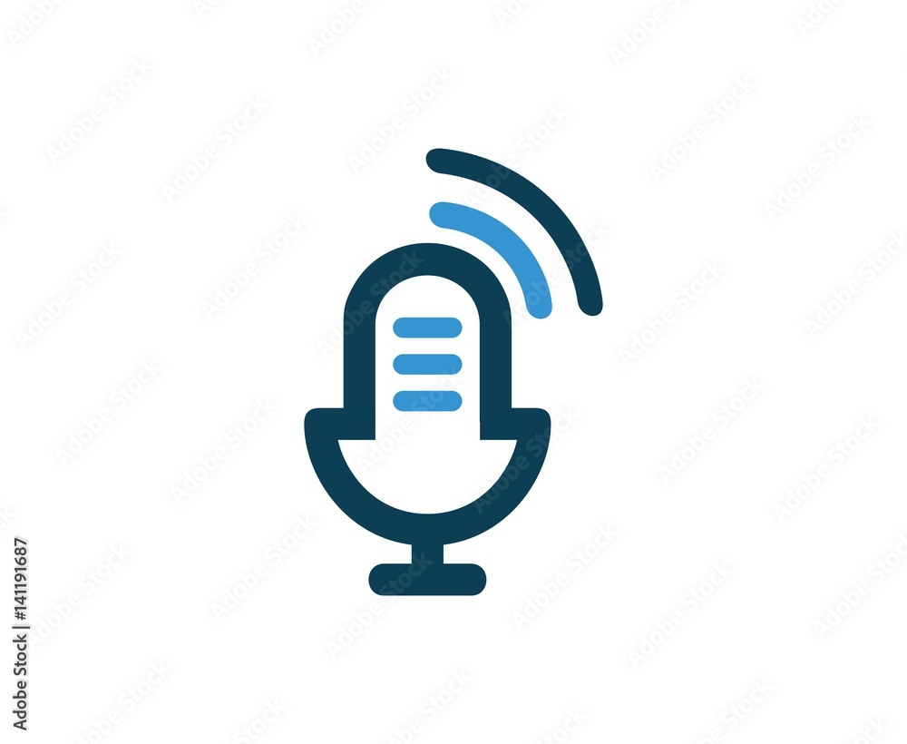 Microphone logo Stock Vector | Adobe Stock