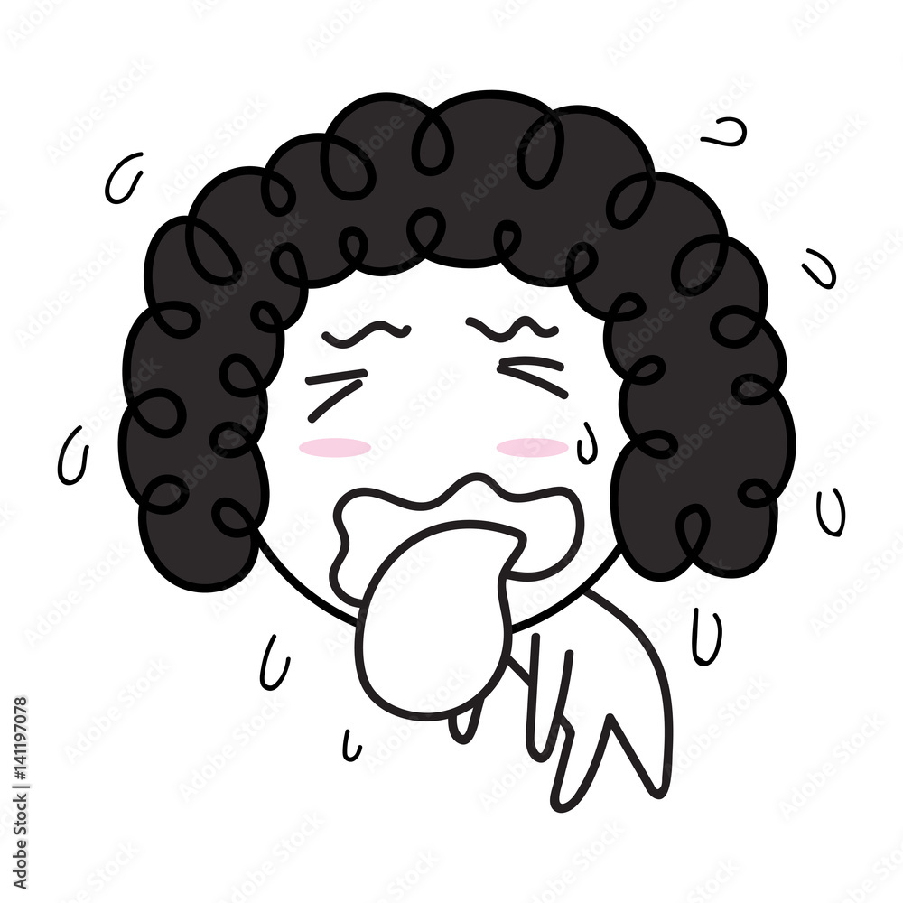 Cartoon Character Hot Weather Stock Vector | Adobe Stock