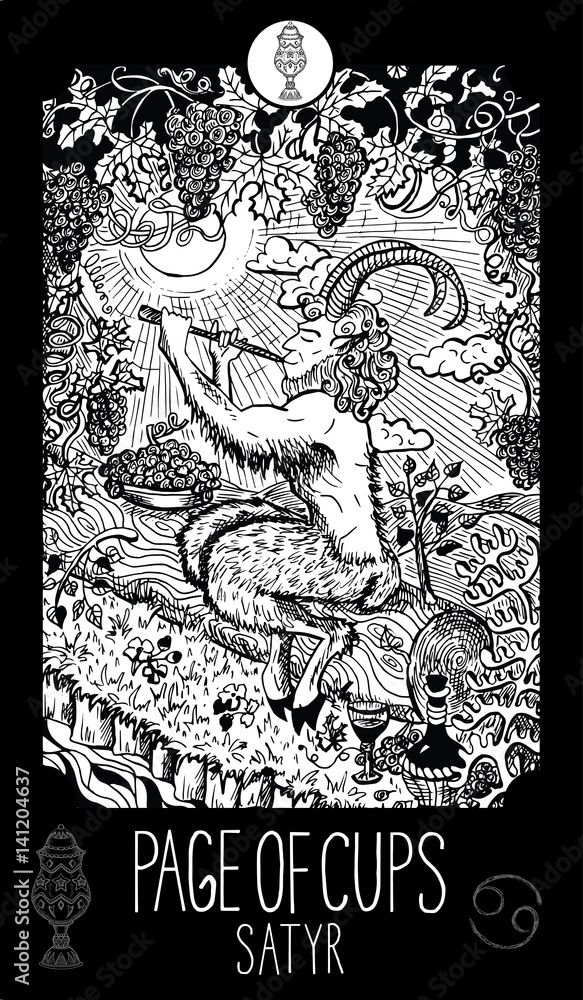 Page of Cups. Satyr. Tarot card Major Arcana. Minor Arcana Tarot card ...