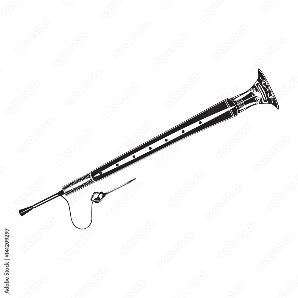 Vector illustration of traditional Indian shehnai, flat style Stock ...