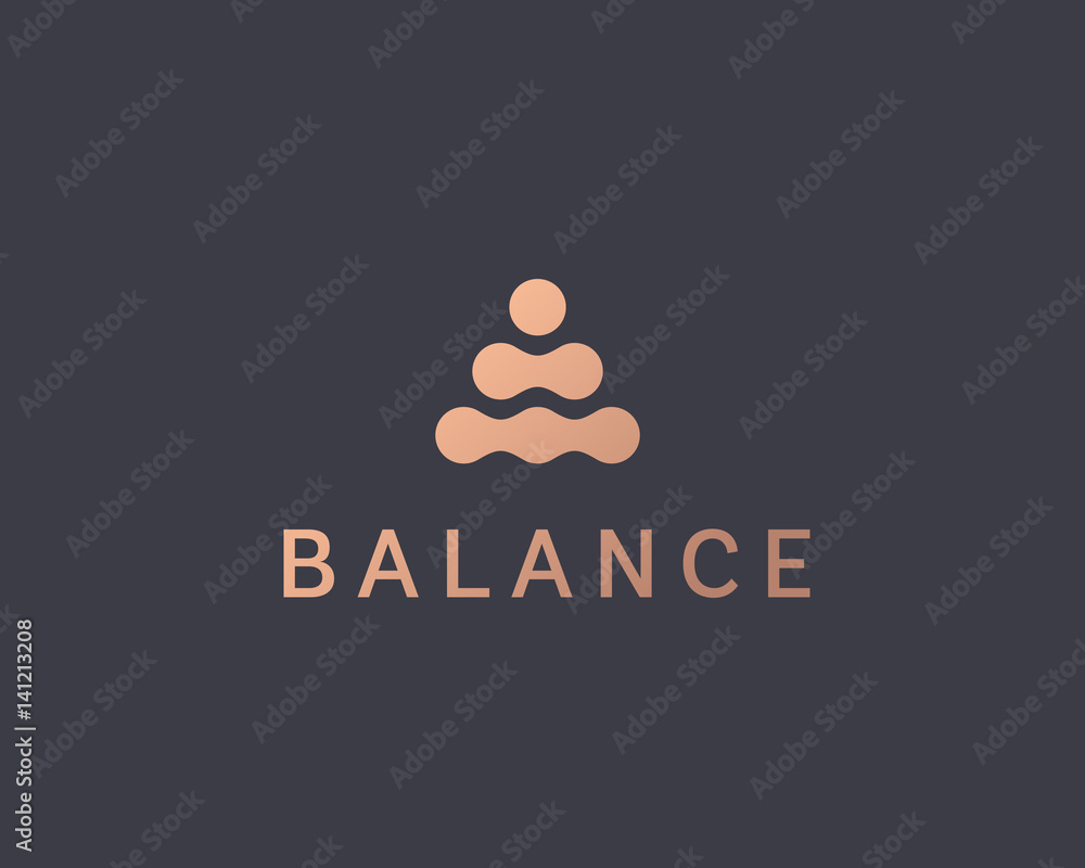 Abstract balance vector logo design template. Spa harmony minimal ...