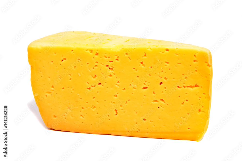 Cheese block isolated on white background cutout Stock Photo | Adobe Stock