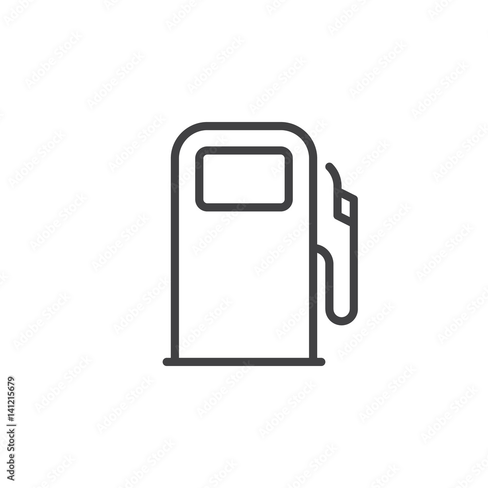 Gas station, fuel dispenser line icon, outline vector sign, linear ...