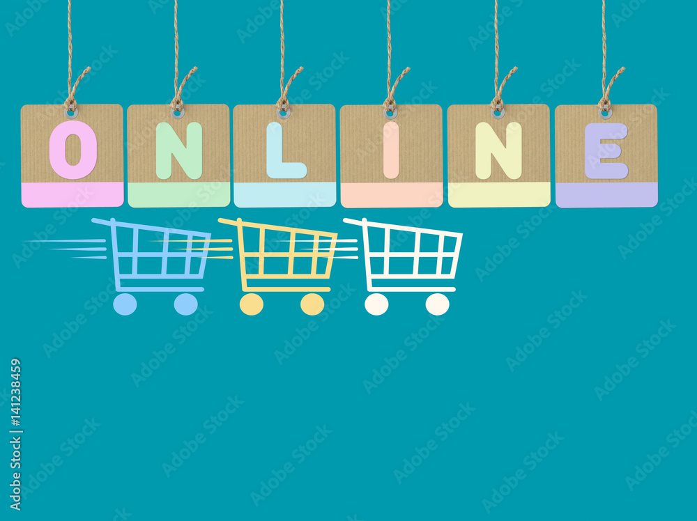 Online shopping background Stock Illustration | Adobe Stock