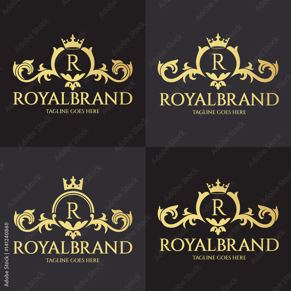 Royal brand logo design template. Luxury logo design concept. Vector ...