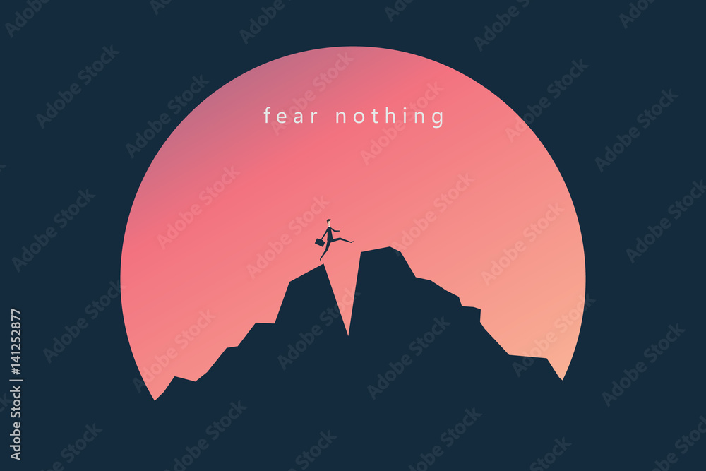 Minimalist stile. vector business finance. businessman jumping over ...