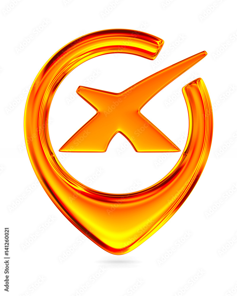 Red marker on white background. Isolated 3D image Stock Photo | Adobe Stock