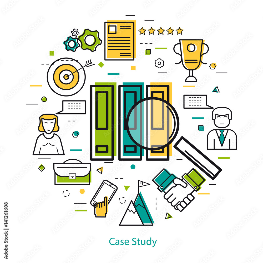 Line Art Concept - Case Study Stock Vector | Adobe Stock