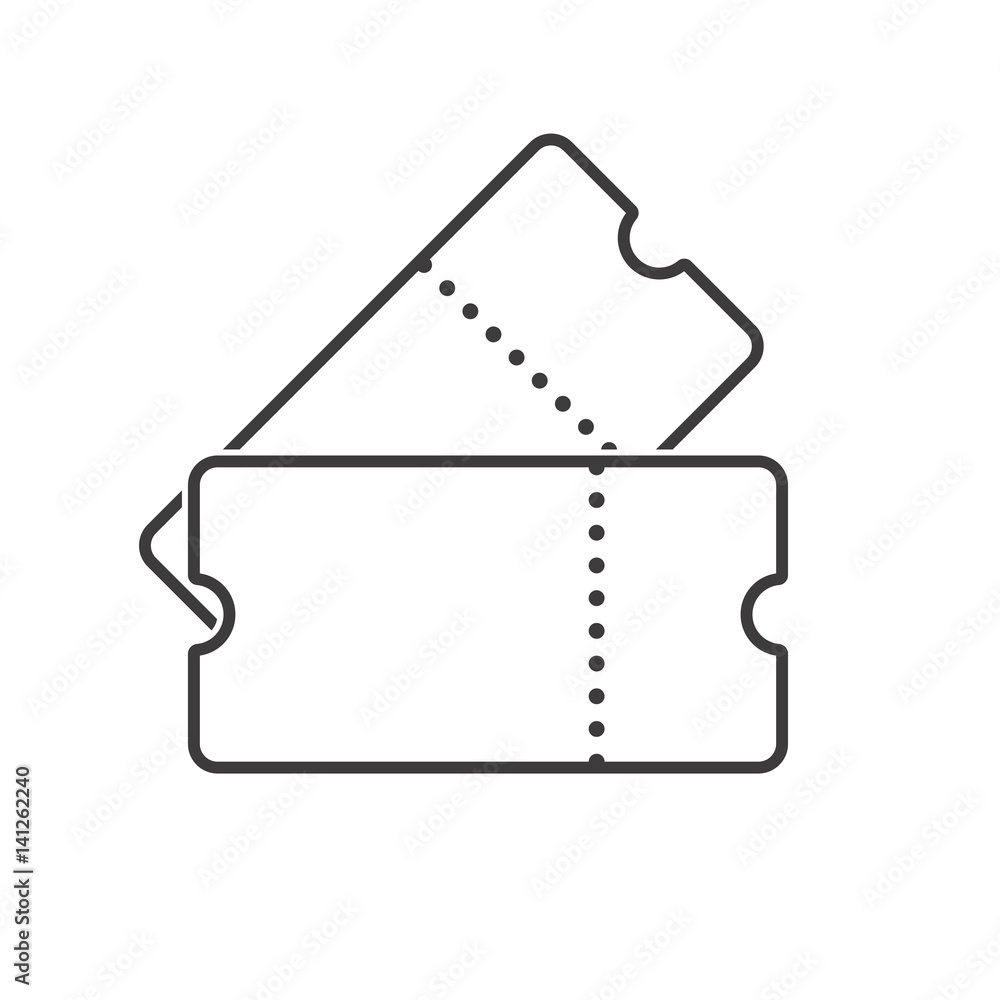 Ticket line art. Outline ticket icon. Vector Stock Vector | Adobe Stock