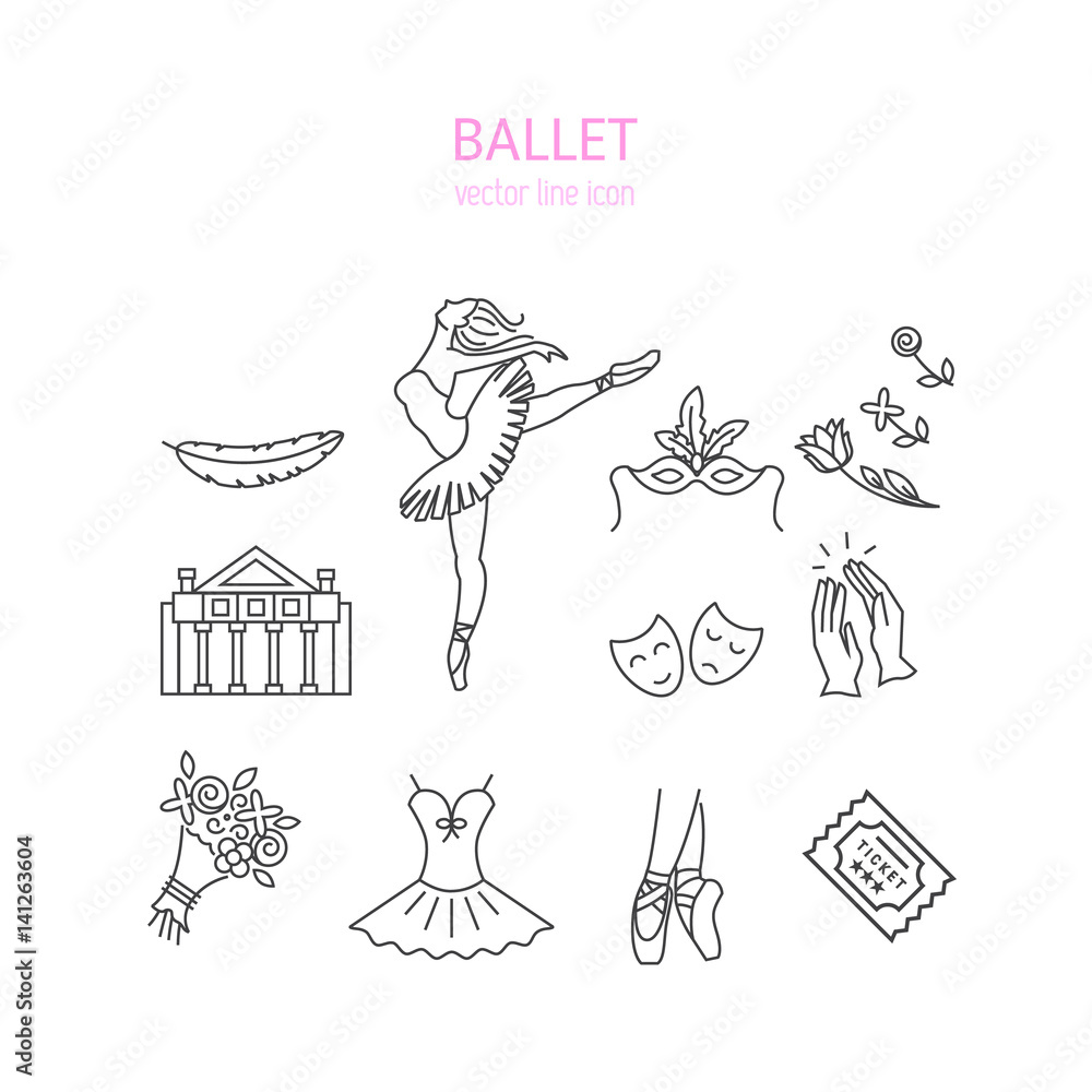 Ballet icons set Stock Vector | Adobe Stock
