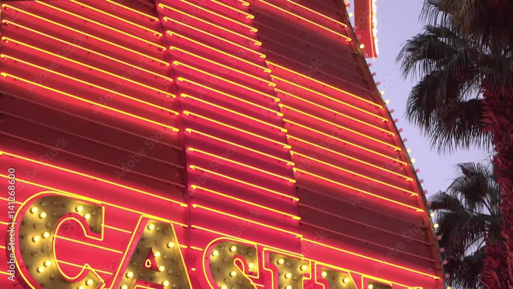 LAS VEGAS, NEVADA - CIRCA 2017: Bright Gambling Lights at flashing ...