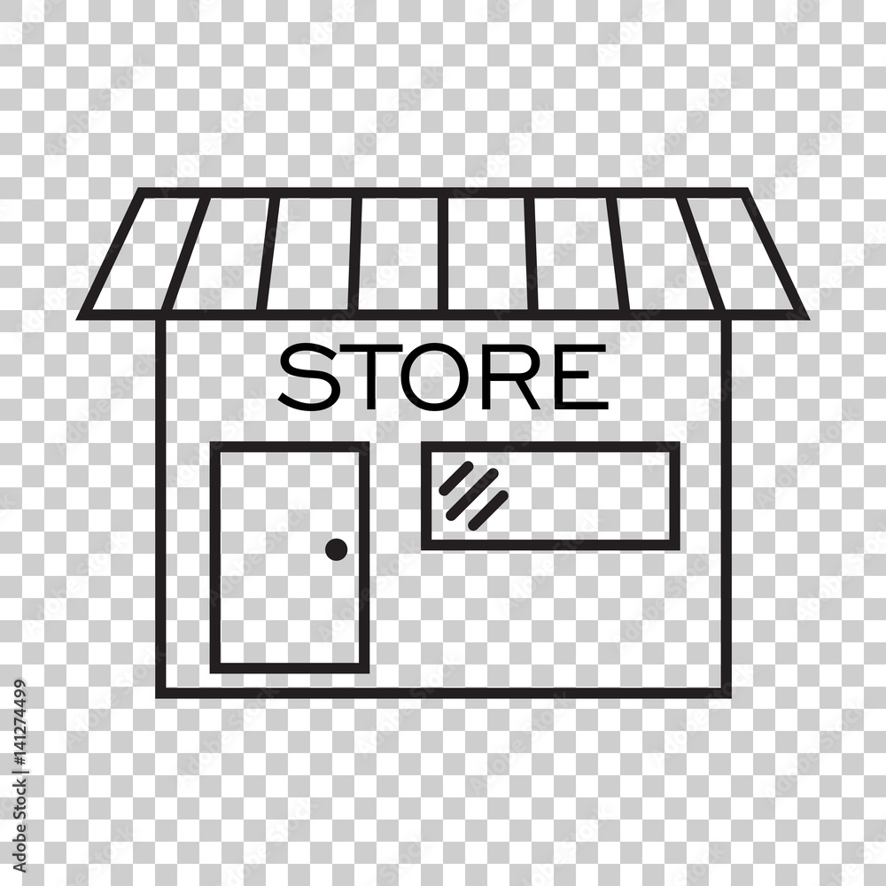 Store icon vector illustration in flat style. Shop symbol. Stock Vector ...