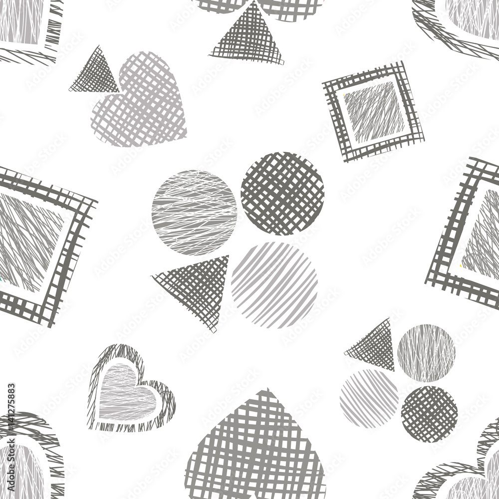 Seamless vector geometrical pattern with icons of playing cards ...