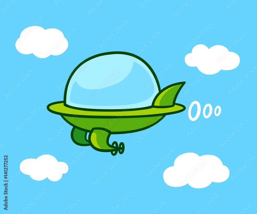 Cartoon flying car Stock Vector | Adobe Stock