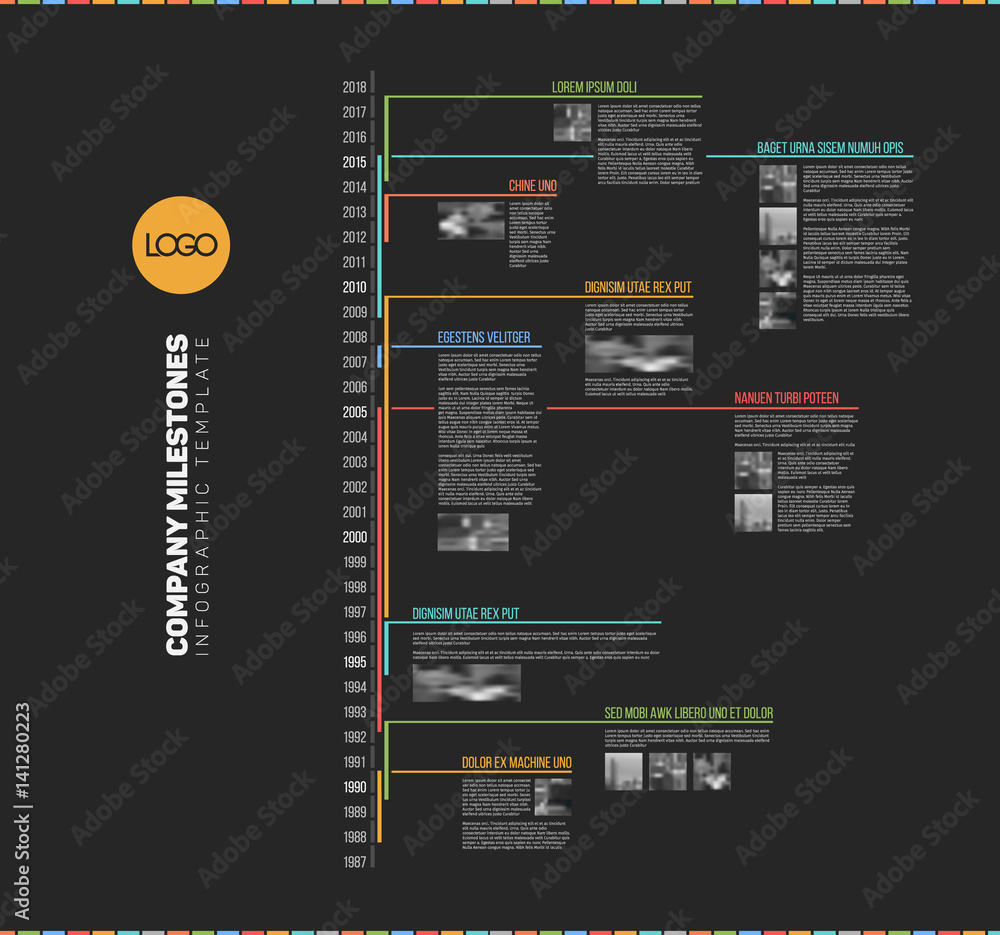 Vector Infographic multi timeline report template Stock Vector | Adobe ...