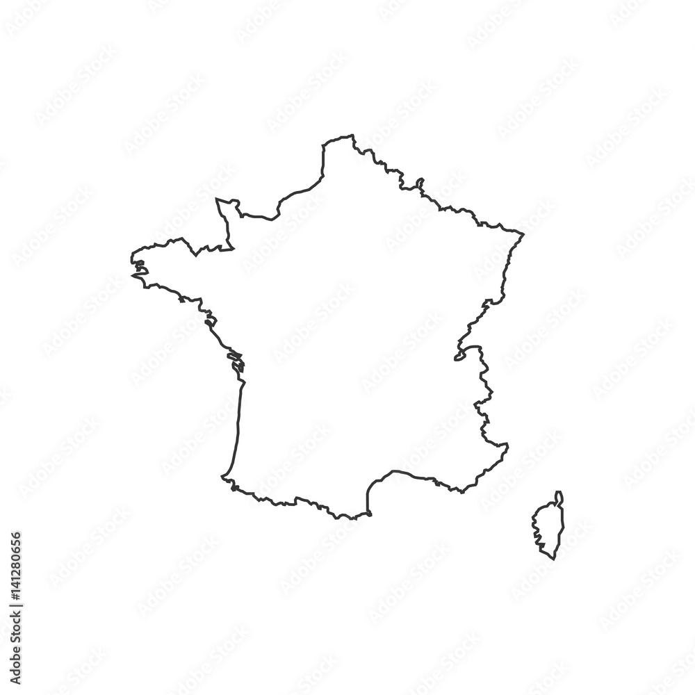 France map silhouette Stock Vector | Adobe Stock