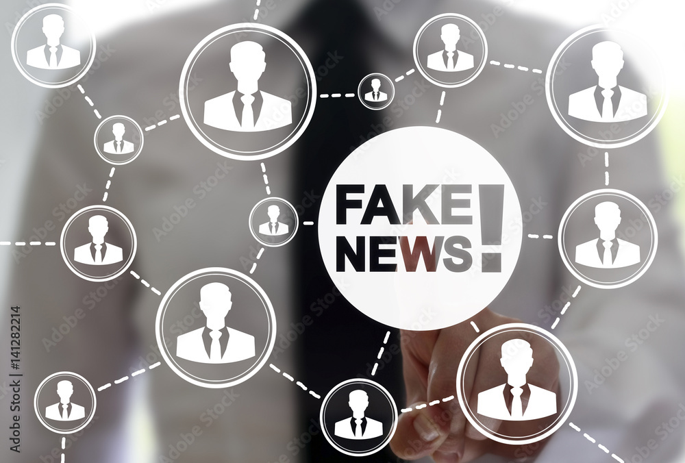 Fake news, HOAX political social network people concept. Fabricated false disinformation ...
