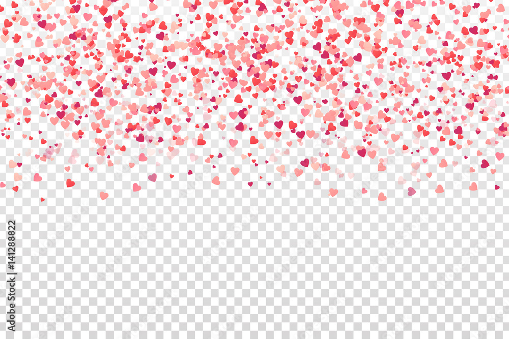 Vector heart confetti on the transparent background. Stock Vector ...