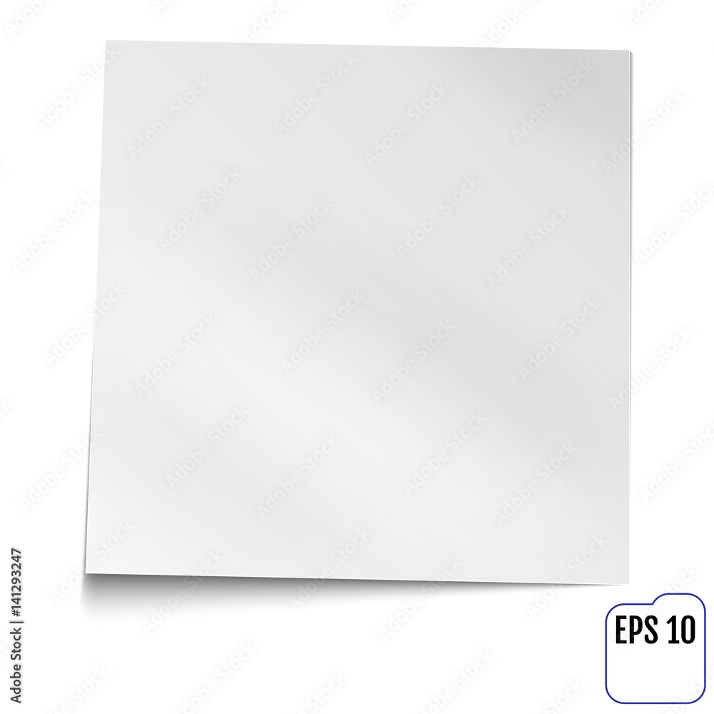 White note isolated on White background, vector illustration Stock ...