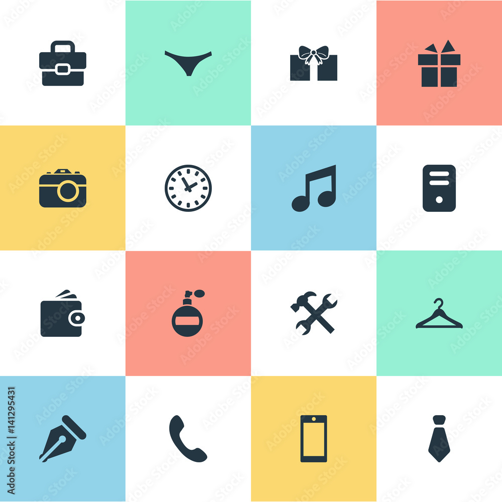 Vettoriale Stock Vector Illustration Set Of Simple Accessories Icons vettoriale-stock-vector-illustration-set-of-simple-accessories-icons