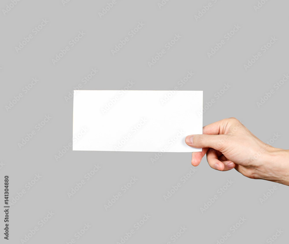 Hand holding blank brochure booklet in the hand. Leaflet presentation ...