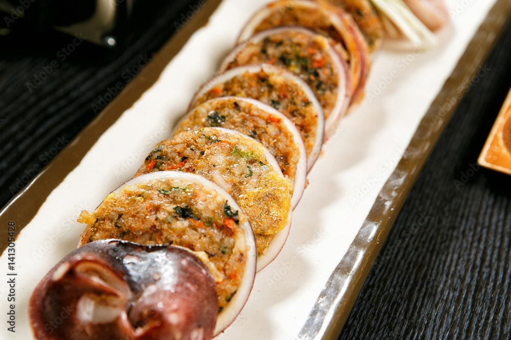 Korean style squid pancake Stock Photo | Adobe Stock