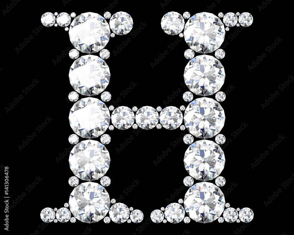 Diamond letters with gemstones (high resolution 3D image) Stock ...
