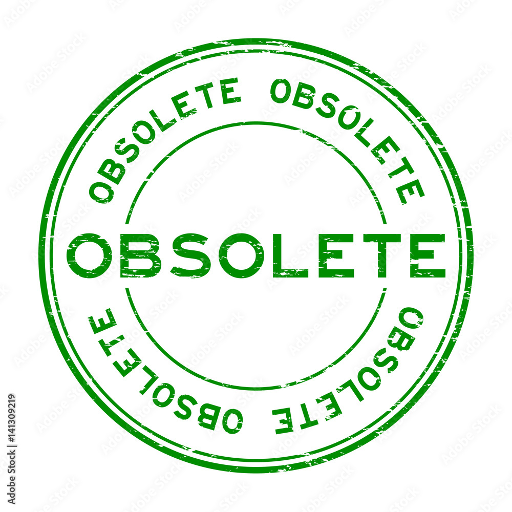 Grunge green obsolete round rubber seal stamp on white background Stock ...