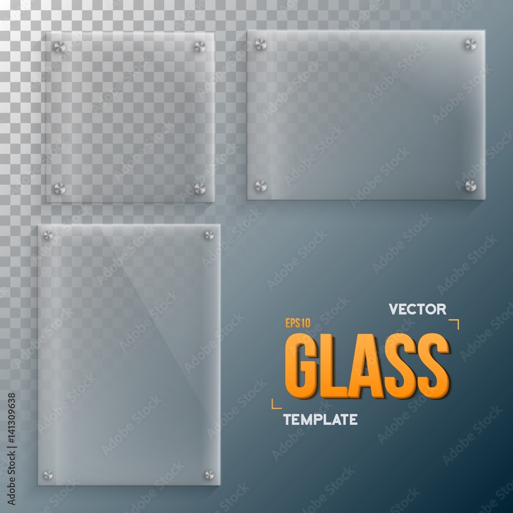 Illustration of Realistic Vector Glass Frame Template Set. EPS10 Vector ...
