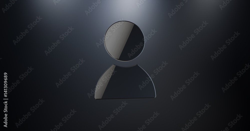 User Black 3d Icon Stock Illustration | Adobe Stock