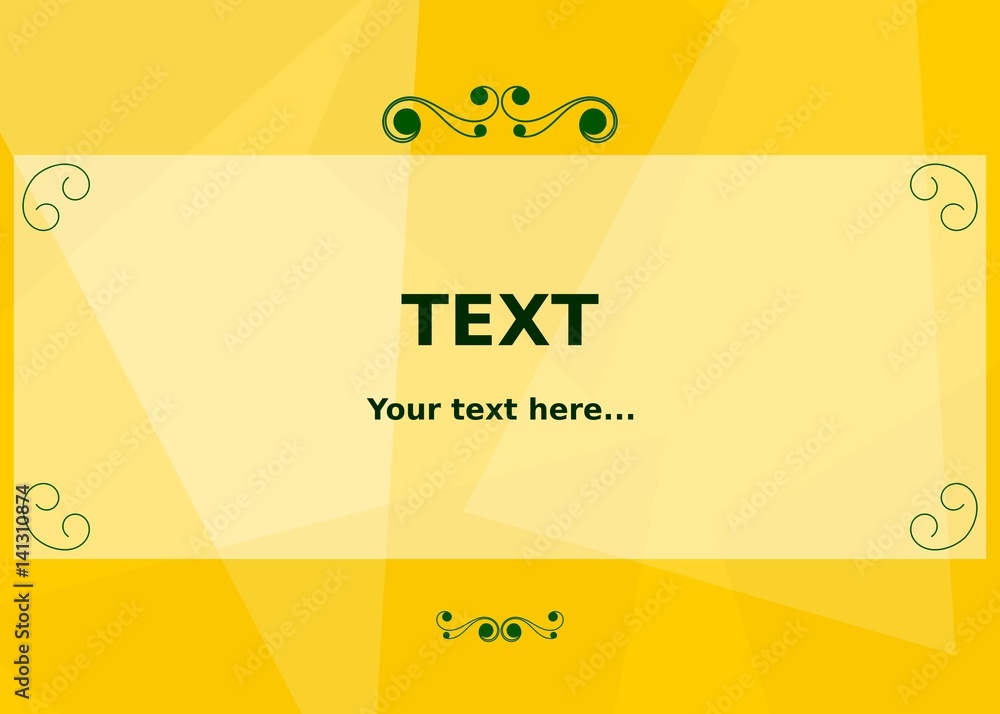 Editable Vector of Abstract Yellow Shapes with Some Swirls for Text ...