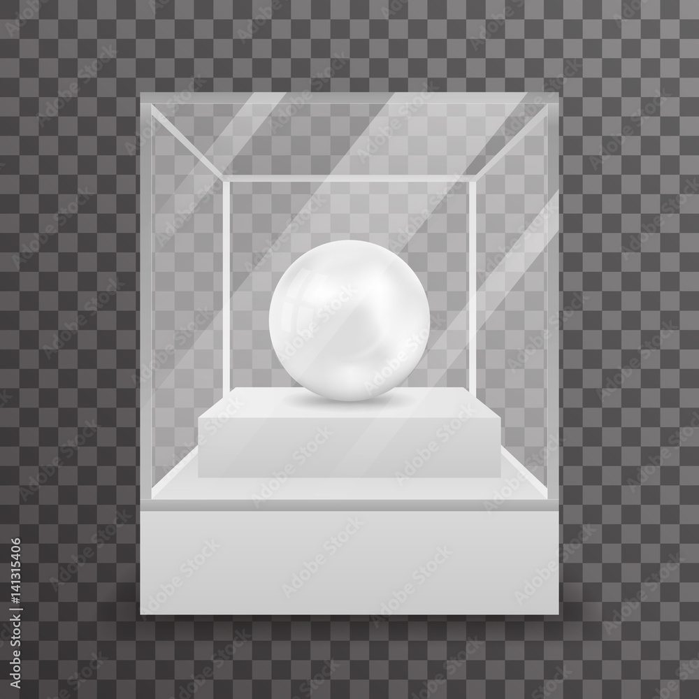 Glass box isolated 3d realistic shop mockup transparent background ...